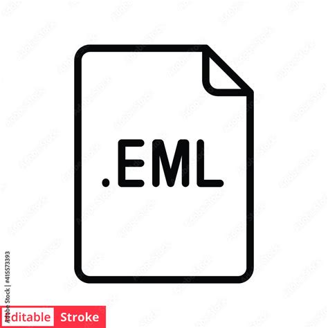 Eml File Format Line Icon Linear Style Sign For Mobile Concept And Web