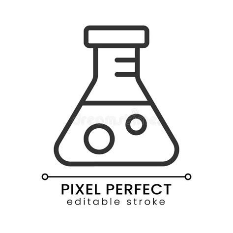 Conical Flask Pixel Perfect Linear Icon Stock Vector Illustration Of Medicine Laboratory