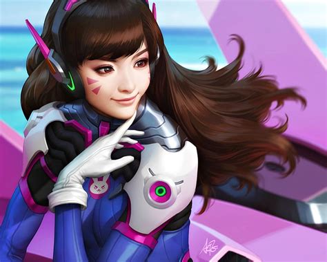 Dva Overwatch Luminos Game D Va Fantasy Girl Hand Beauty