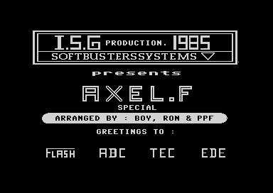 CSDb Axel F Special By Illegal Software Group 1985