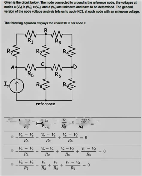 Solved Given Is The Circuit Below The Node Connected To