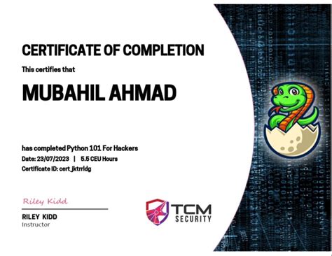 I Recently Completed The Python 101 For Hackers Course From Tcm