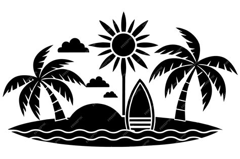 Premium Vector Ummer Minimalist Vector Illustration Silhouetted On White Background