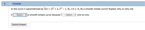 solved 12 points is the curve c parametrized by r t t 2
