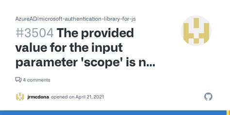 The Provided Value For The Input Parameter Scope Is Not Valid · Issue 3504 · Azuread