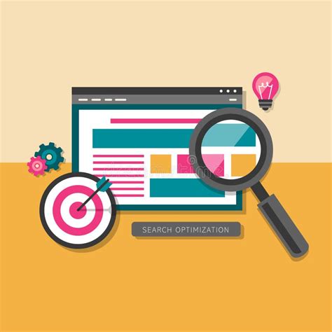 Flat Design Of Search Optimization Stock Vector Illustration Of