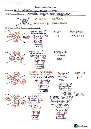 Geometry Proving Angles Congruent Notes By Catherine Dunkel Tpt