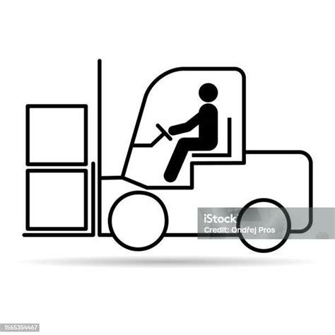 지게차 운송 아이콘 그림자 산업 차량 기계 기호 포크 트럭 창고 벡터 일러스트 레이 션 무거운에 대한 스톡 벡터 아트 및 기타 이미지 무거운 아이콘 집어들기 Istock