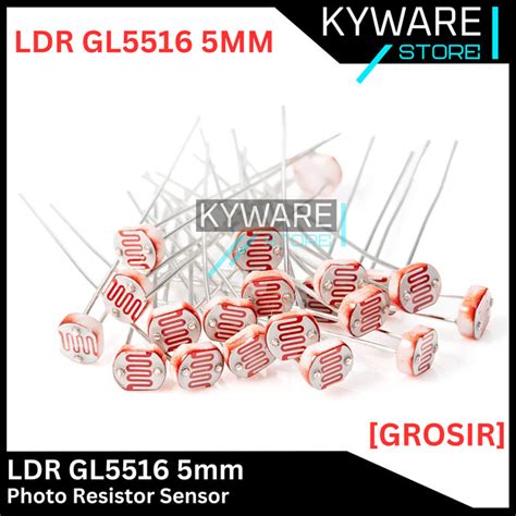 Jual Ldr Gl5516 5mm Photoresistor Light Dependent Sensor Cahaya Gl 5516