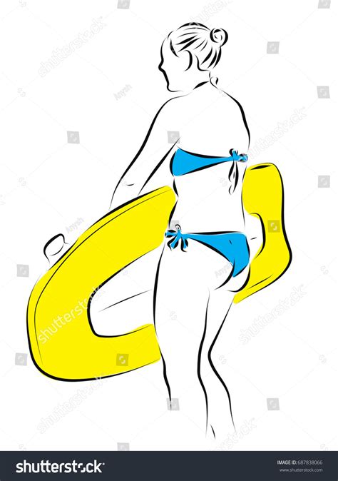 Naked Woman Swimsuit Holds Plank Swimming เวกเตอรสตอก ปลอดคาลขสทธ Shutterstock