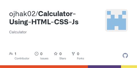 GitHub Ojhak02 Calculator Using HTML CSS Js Calculator