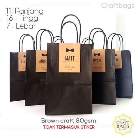 Jual Paper Bag Hitam Mini 16x7x11 Cm Paper Bag Warna Hitam Souvenir Wedding Packing Papper