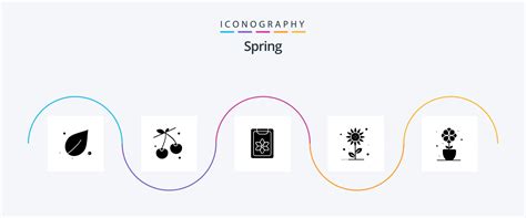 Spring Glyph 5 Icon Pack Including Present Spring Flower Nature Sub Flower 18577294 Vector