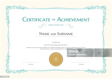 우아한 테두리 프레임 졸업 또는 수료 디플로마 디자인 럭셔리 인증서 템플릿 길로쉐에 대한 스톡 벡터 아트 및 기타 이미지 길로쉐 인장 골동품 Istock