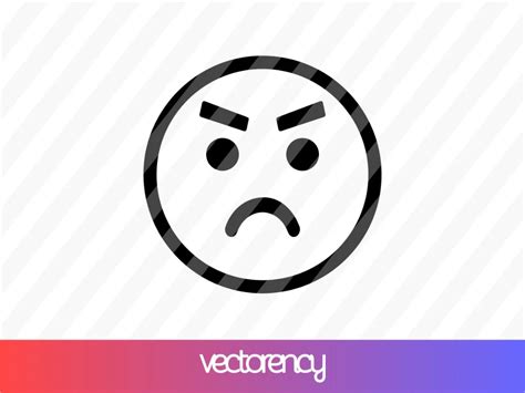 Angry Emoji Angry Face Cut File Vectorency