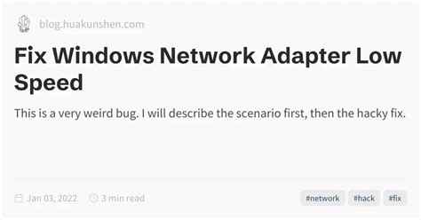 Fix Windows Network Adapter Low Speed