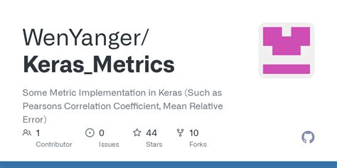 Github Wenyanger Keras Metrics Some Metric Implementation In Keras Such As Pearsons