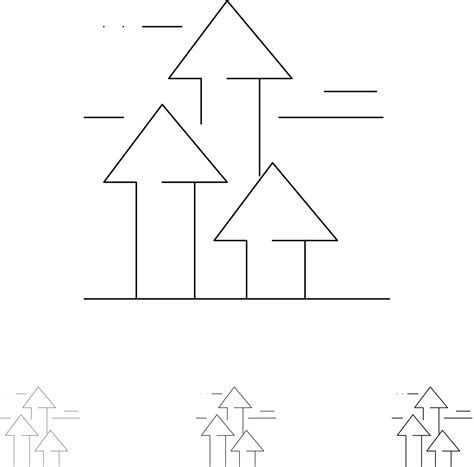 Arrows Break Breaking Forward Limits Bold And Thin Black Line Icon Set