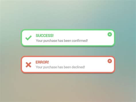 Success And Error Message Notification