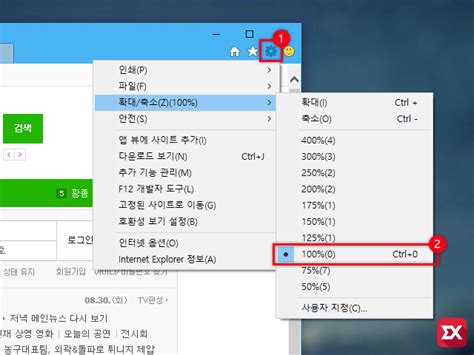 인터넷 익스플로러 화면크기 글씨크기 설정 방법 익스트림 매뉴얼