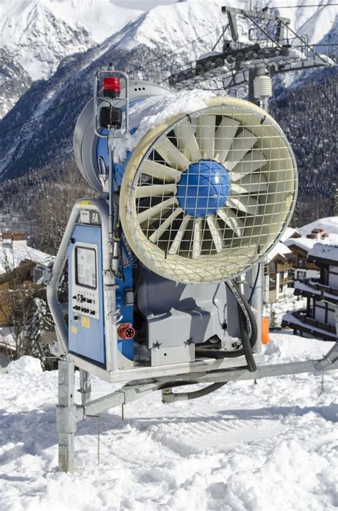 Snow Cannon To Make Artificial Snow Close Up Editorial Image Image Of
