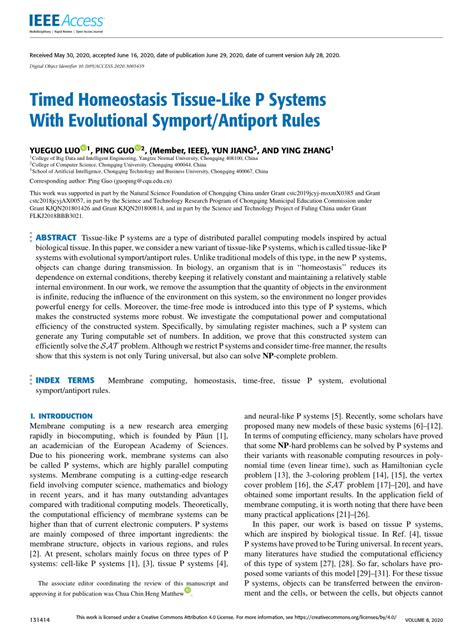 Pdf Timed Homeostasis Tissue Like P Systems With Evolutional Symportantiport Rules