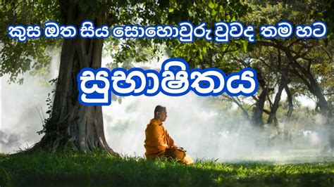 කුස ඔත සිය සොහොවුරු වුවද තම හට සුභාෂිතය කවි සහ තේරුම් Youtube