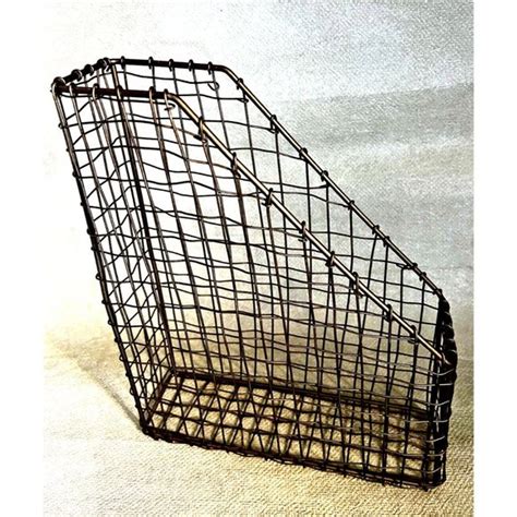 Unbranded Office Vintage Handmade Wire File Organizer Industrial Office Supply Brutal Metal