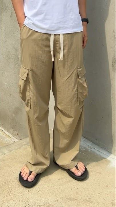 남자 코디 Ss 시즌 입기 좋은 와이드핏 나일론 허리밴딩 카고팬츠 남성 미니멀 캐주얼 쇼핑몰 큐쓰 Youtube