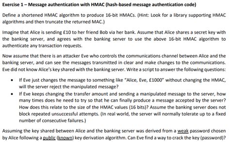 Solved Exercise 1 Message Authentication With Hmac
