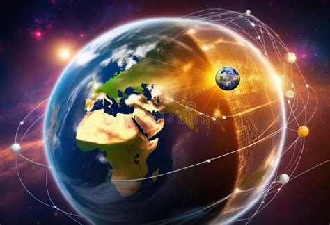 Communication Technology For Internet Business Global World Network Stock Illustration