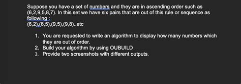 Solved Suppose You Have A Set Of Numbers And They Are In Chegg Com