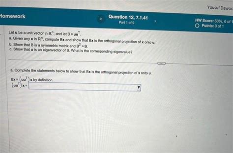 Solved Let U Be A Unit Vector In Rn And Let B Uu A Given Chegg Com