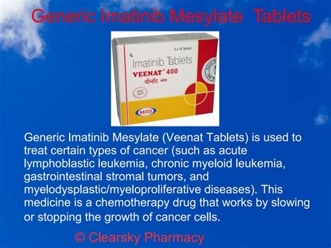Generic Imatinib Mesylate Veenat Tablets Ppt