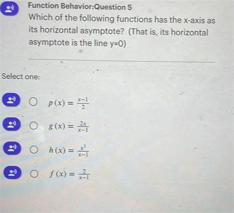 Answered Function Behavior Question 5 Which Of The Following Kunduz