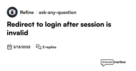 Redirect To Login After Session Is Invalid Refine