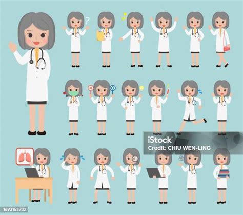 20명의 의사 의료진 또는 과학자 벡터 캐릭터 또는 다양한 움직임과 표정을 가진 마스코트 세트 걱정하는에 대한 스톡 벡터 아트 및 기타 이미지 Istock