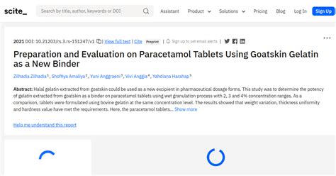 [citation Report] Preparation And Evaluation On Paracetamol Tablets Using Goatskin Gelatin As A