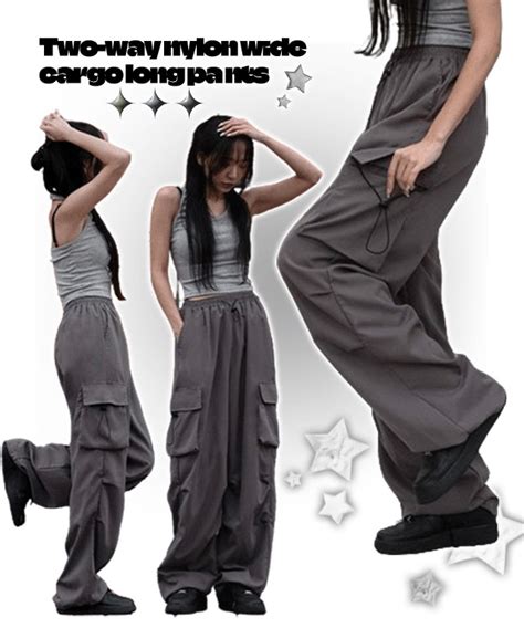 🚛오늘출고11 2가지연출핏보장🖤 투웨이 나일론 와이드 카고 롱 팬츠 3color 에이블리
