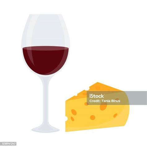 치즈를 곁들인 레드 와인 한 잔 플랫 디자인 벡터 일러스트레이션 벡터 붉은 포도주에 대한 스톡 벡터 아트 및 기타 이미지