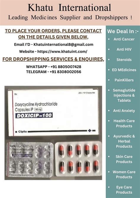 Doxycycline Capsule Doxicip 100 Doxycycline Hydrochloride 100mg Capsules Manufacturer From Nagpur