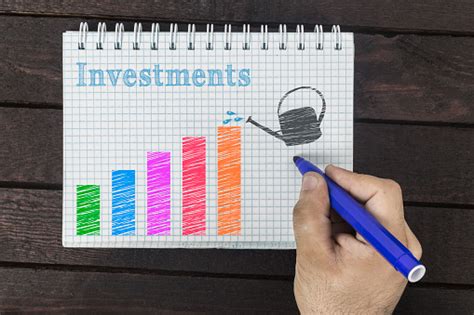 Hand Drawing Increasing Chart With Symbolizing Growth Of Investments On