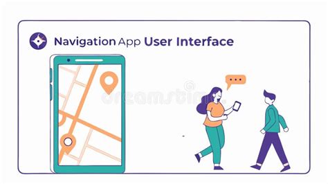 Navigation App User Interface Vector Design Map Ui Graphic Vector Design Generative Ai Stock