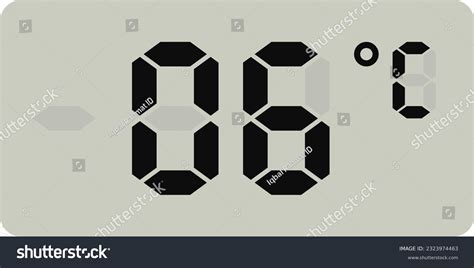 Digital Temperature Display Measurement Isolated On Stock Vector Royalty Free