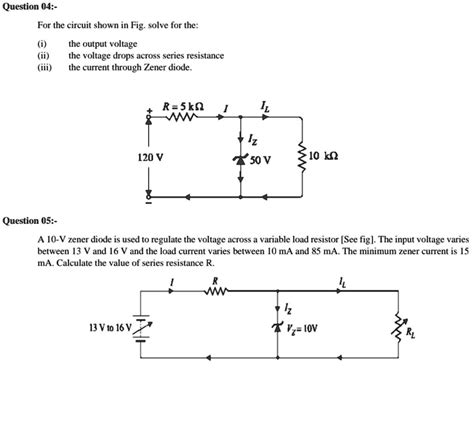 Question 04 For The Circuit Shown In Fig Solve For The I The Output Voltage Ii The