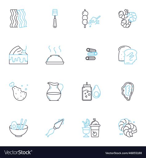 Glassware Linear Icons Set Crystal Stemware Vector Image