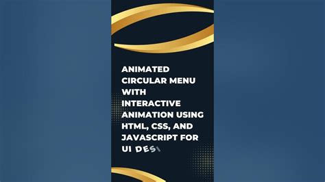 🎨 Create An Animated Circular Menu In 60 Seconds ⏱️⚡ Html Css Javascript Shorts Youtube