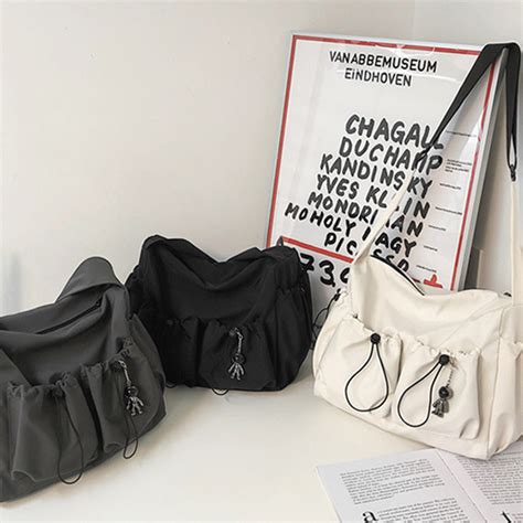 포인바이수 [당일출고] 나일론 카고 스트링 포켓 보부상 빅사이즈 크로스백 노트북 아이패드 가방