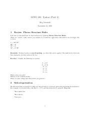 Syntax Recitation 2 Pdf LING 201 Syntax Part 2 Meg Gotowski