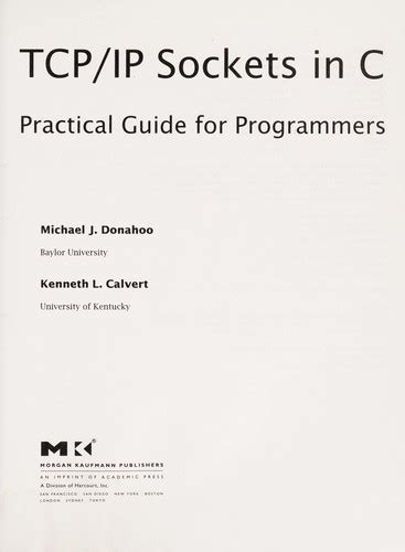 Tcpip Sockets In C By Michael J Donahoo Open Library